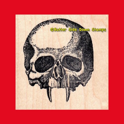 Vampire Skull Rubber Stamp - Etsy
