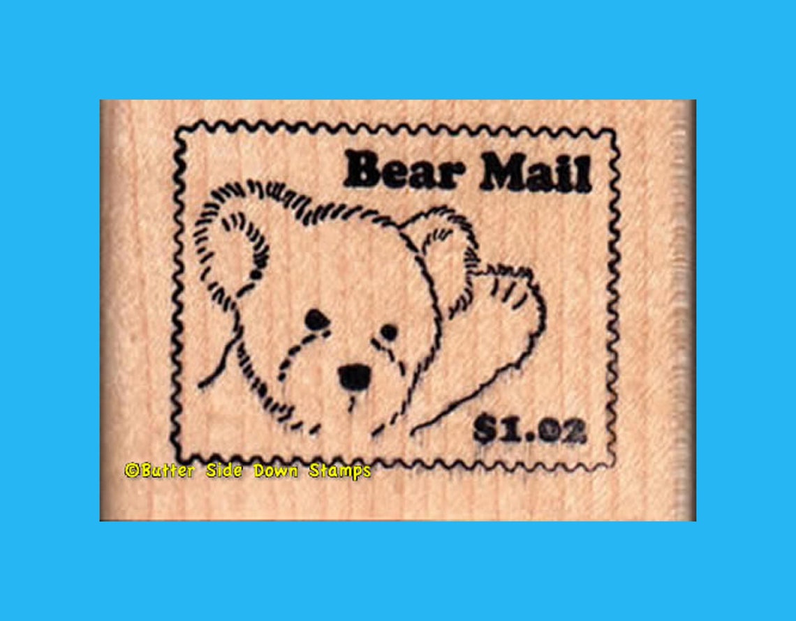 Bear Mail Teddy Bear Rubber Stamp - Etsy
