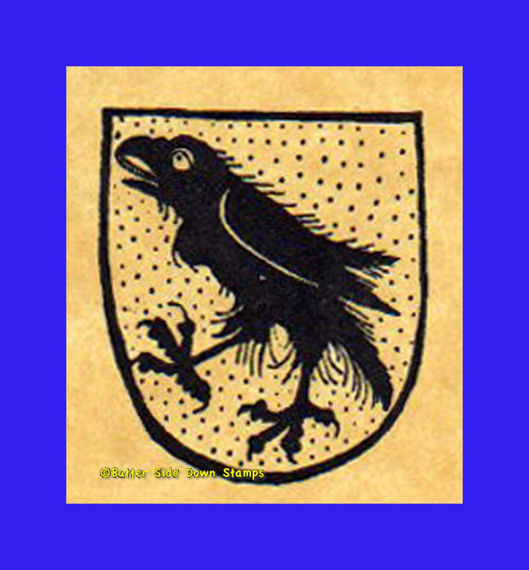 Raven Coat of Arms Rubber Stamp | Etsy