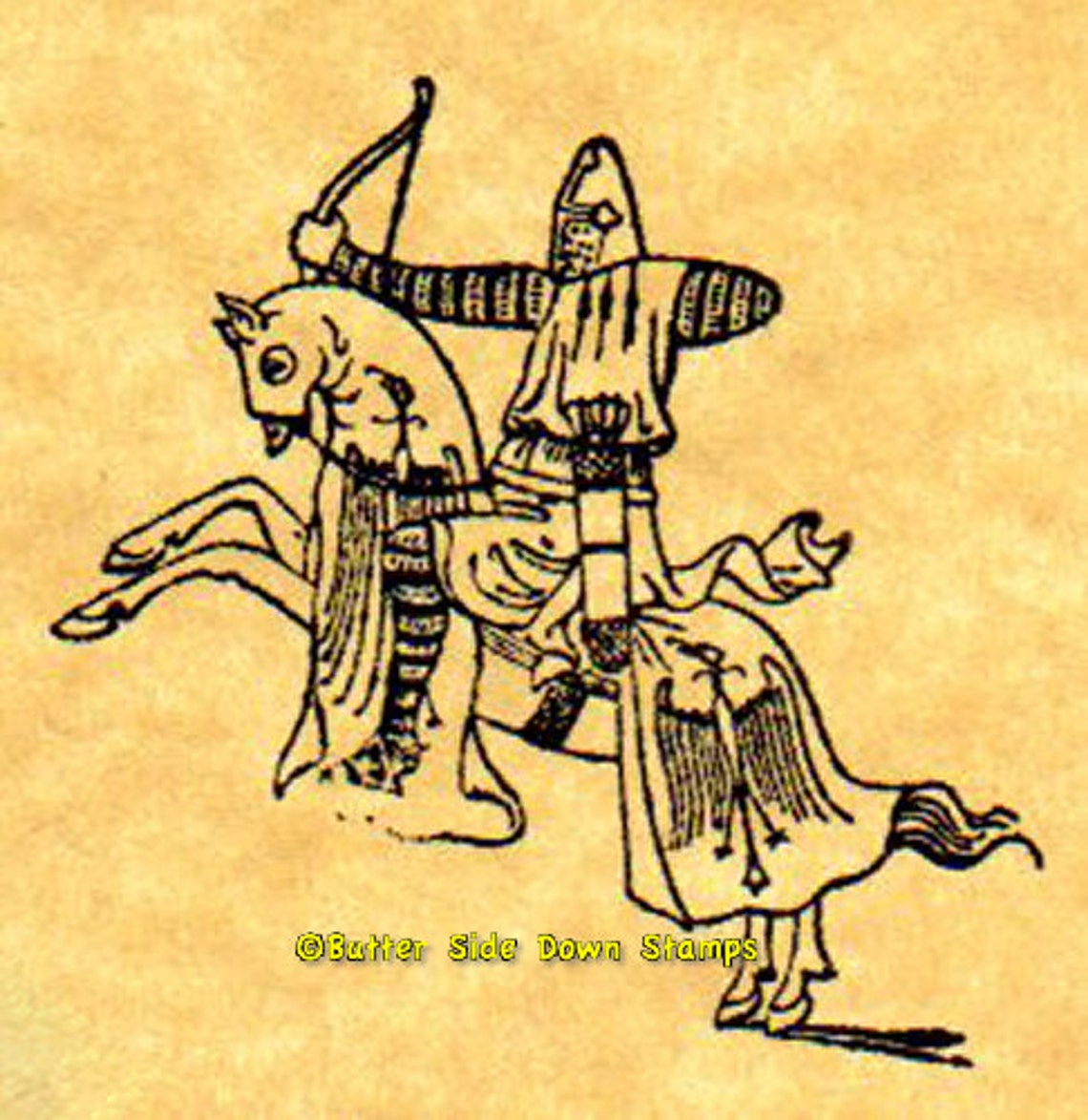 Medieval Mounted Archer Rubber Stamp - Etsy