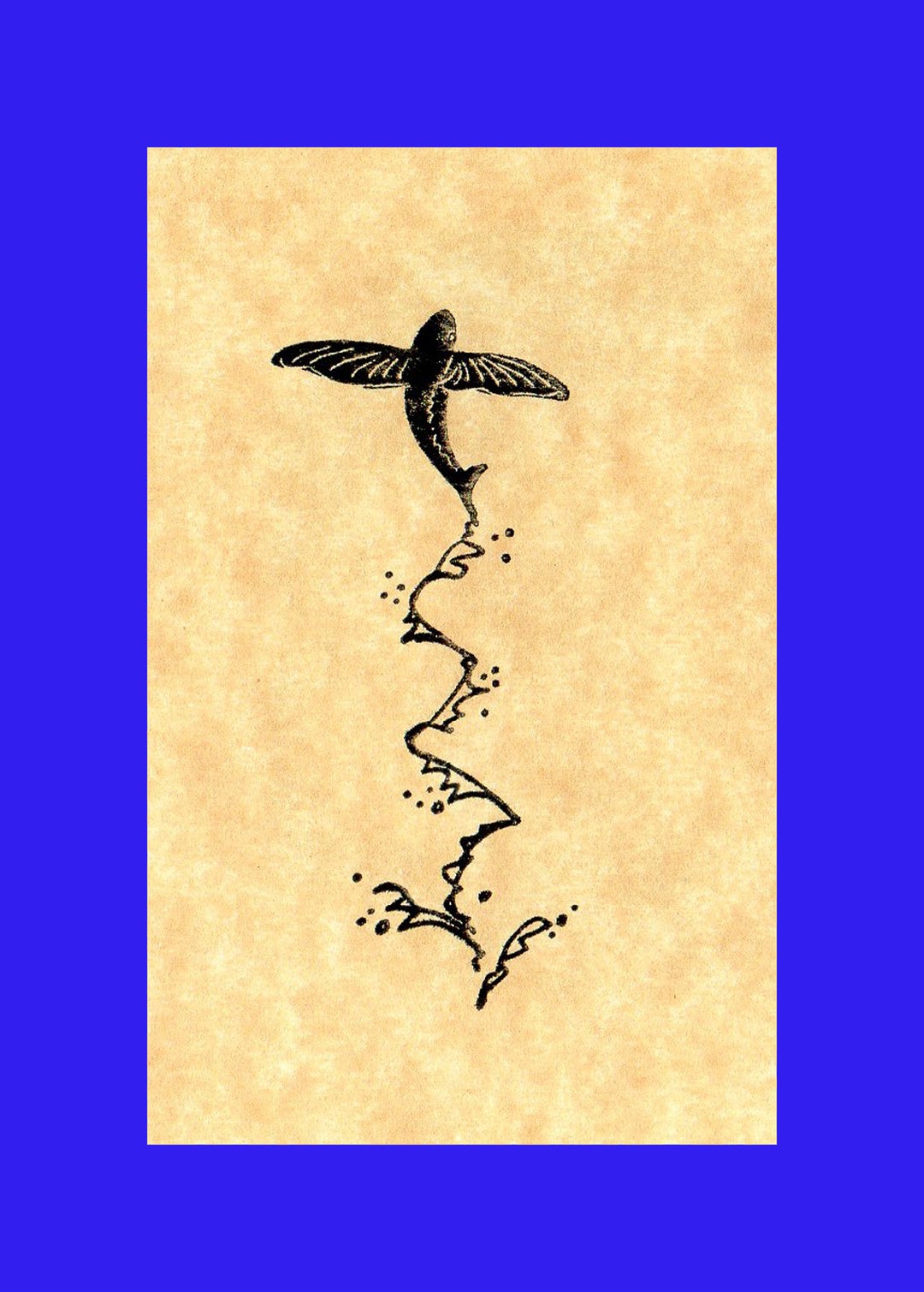Flying Fish Rubber Stamp - Etsy