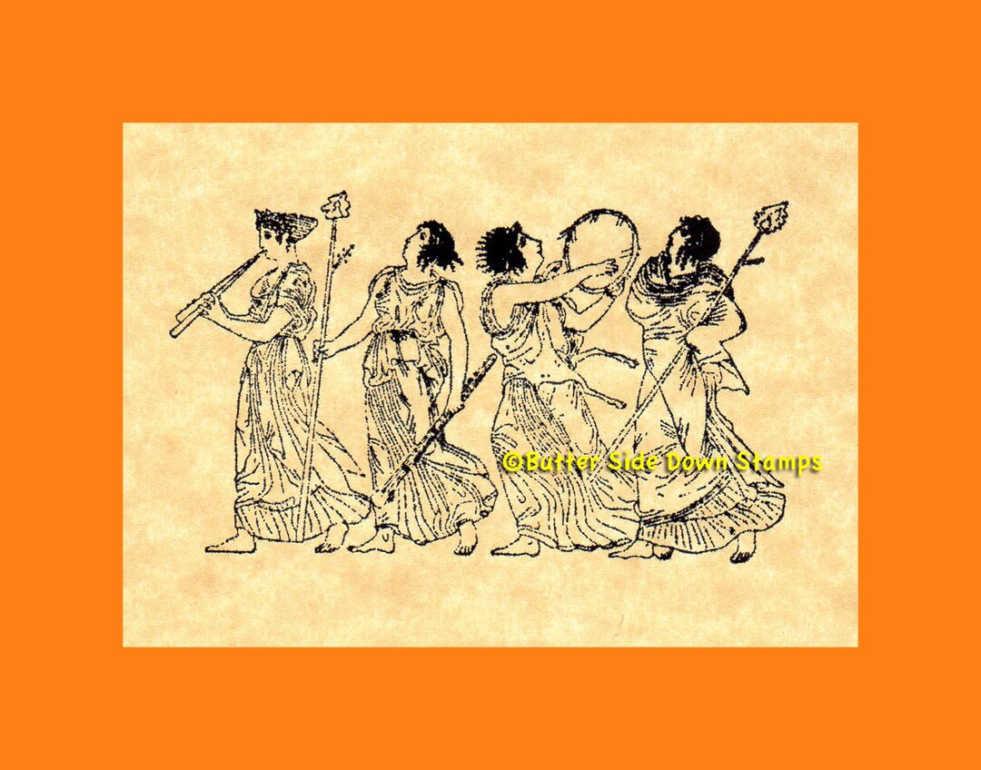 Bacchic Procession Rubber Stamp Dionysus - Etsy