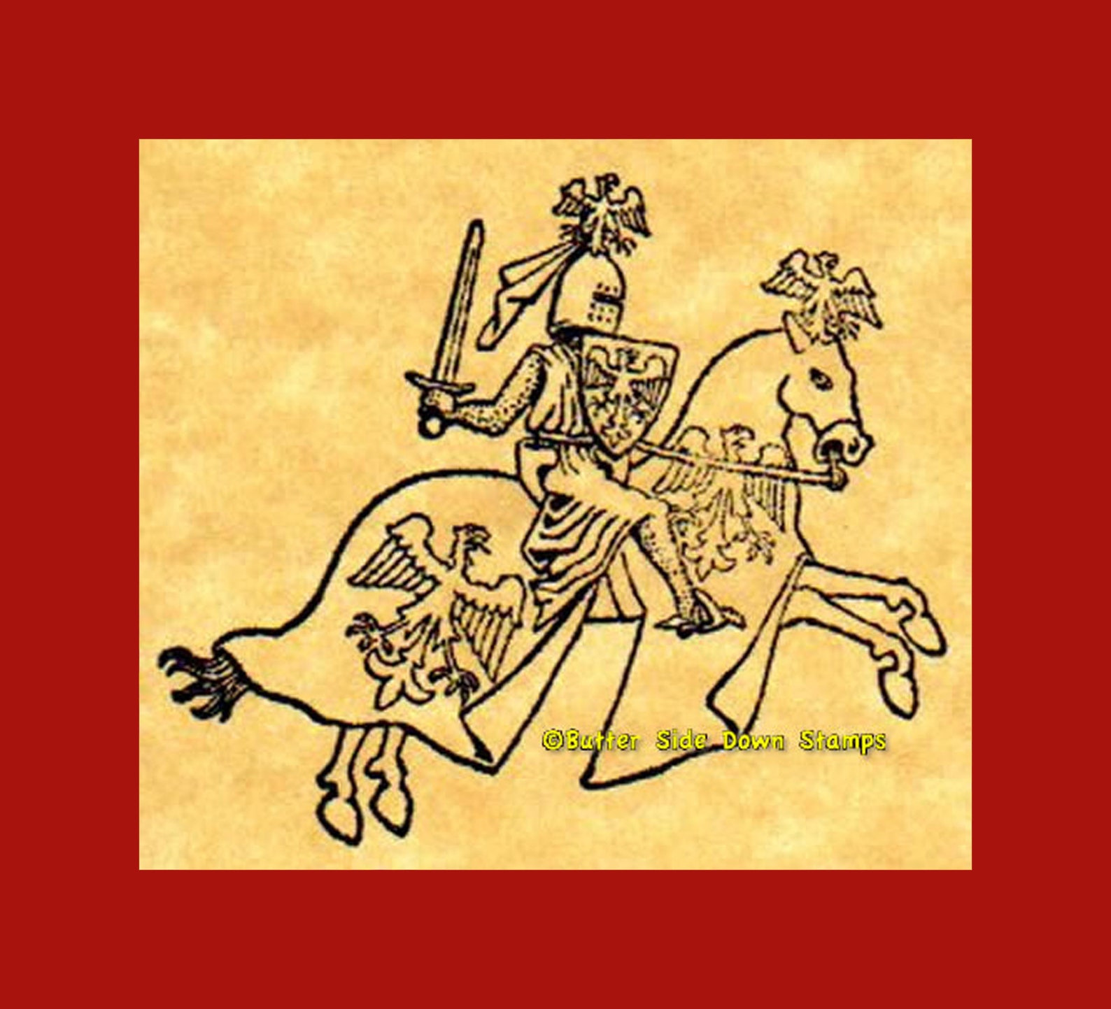 Medieval Knight Rubber Stamp | Etsy