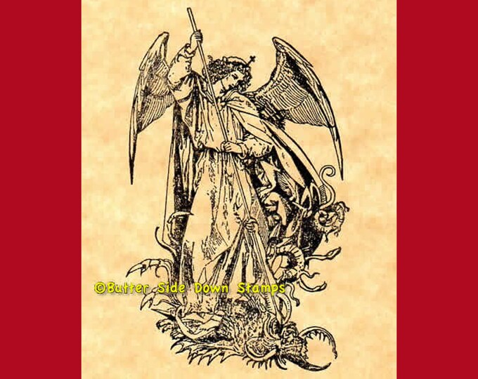 Archangel Michael Rubber Stamp - Etsy