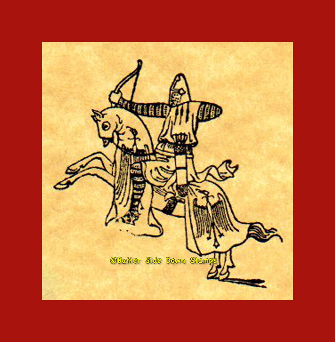 Medieval Mounted Archer Rubber Stamp - Etsy