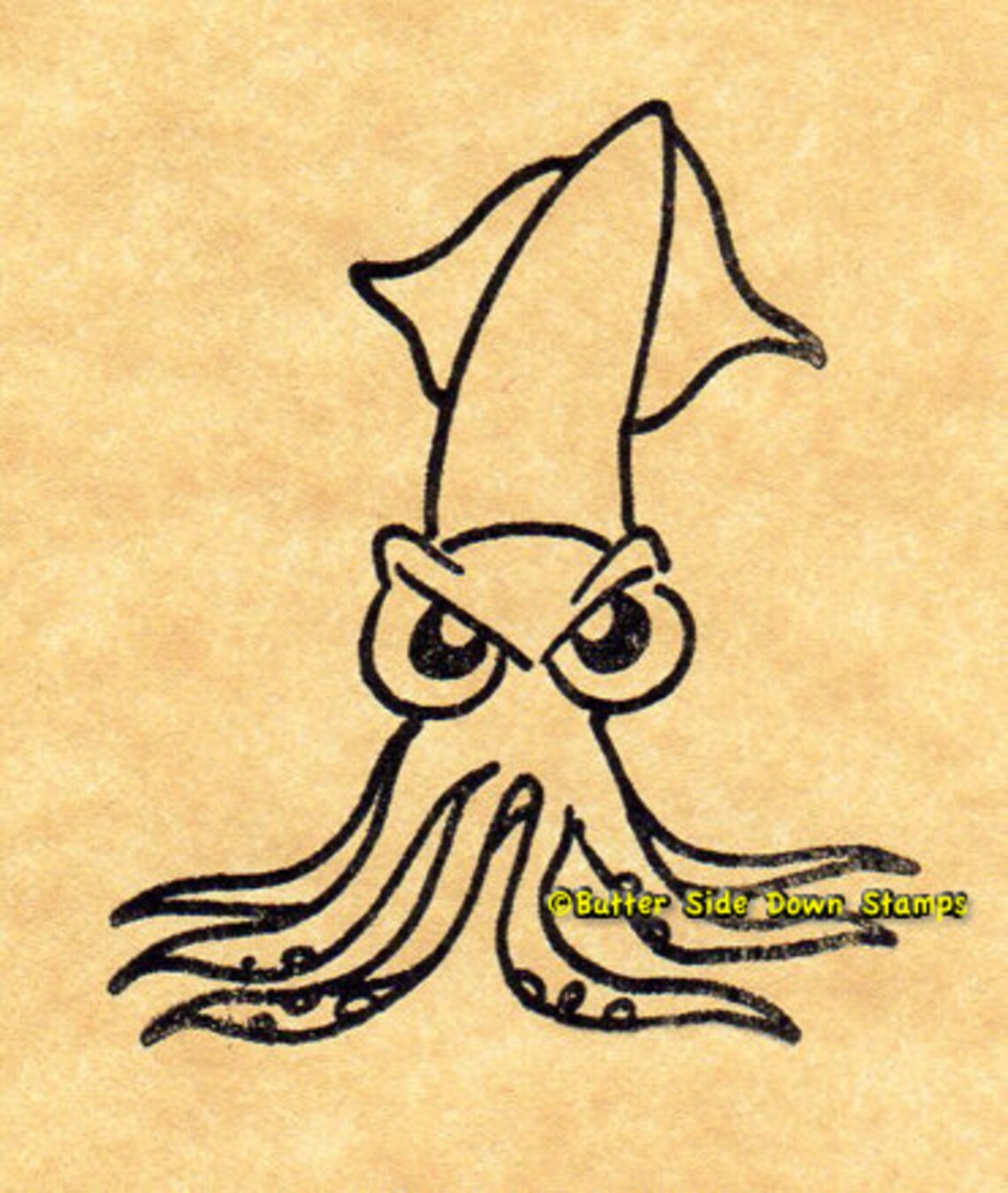 Angry Squid Rubber Stamp Humboldt Squid - Etsy