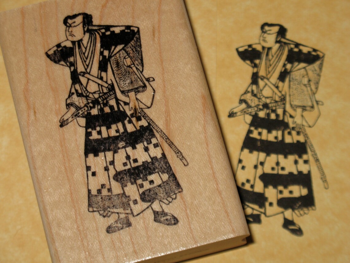 Samurai Warrior Rubber Stamp - Etsy