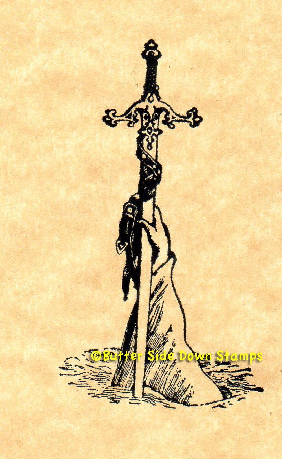 Lady of the Lake Excalibur King Arthur Rubber Stamp - Etsy