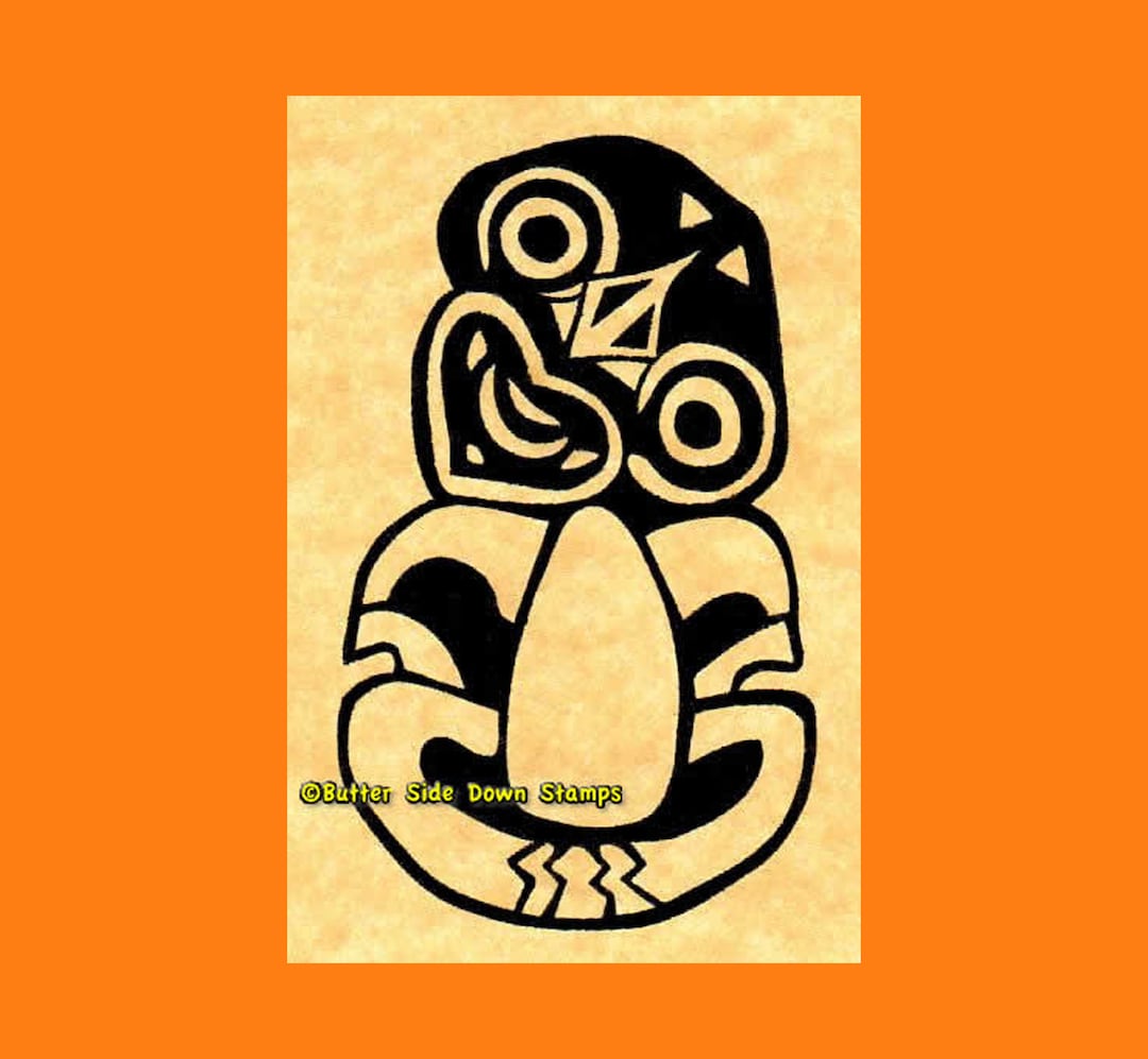 Maori Tiki God Rubber Stamp Moon God - Etsy