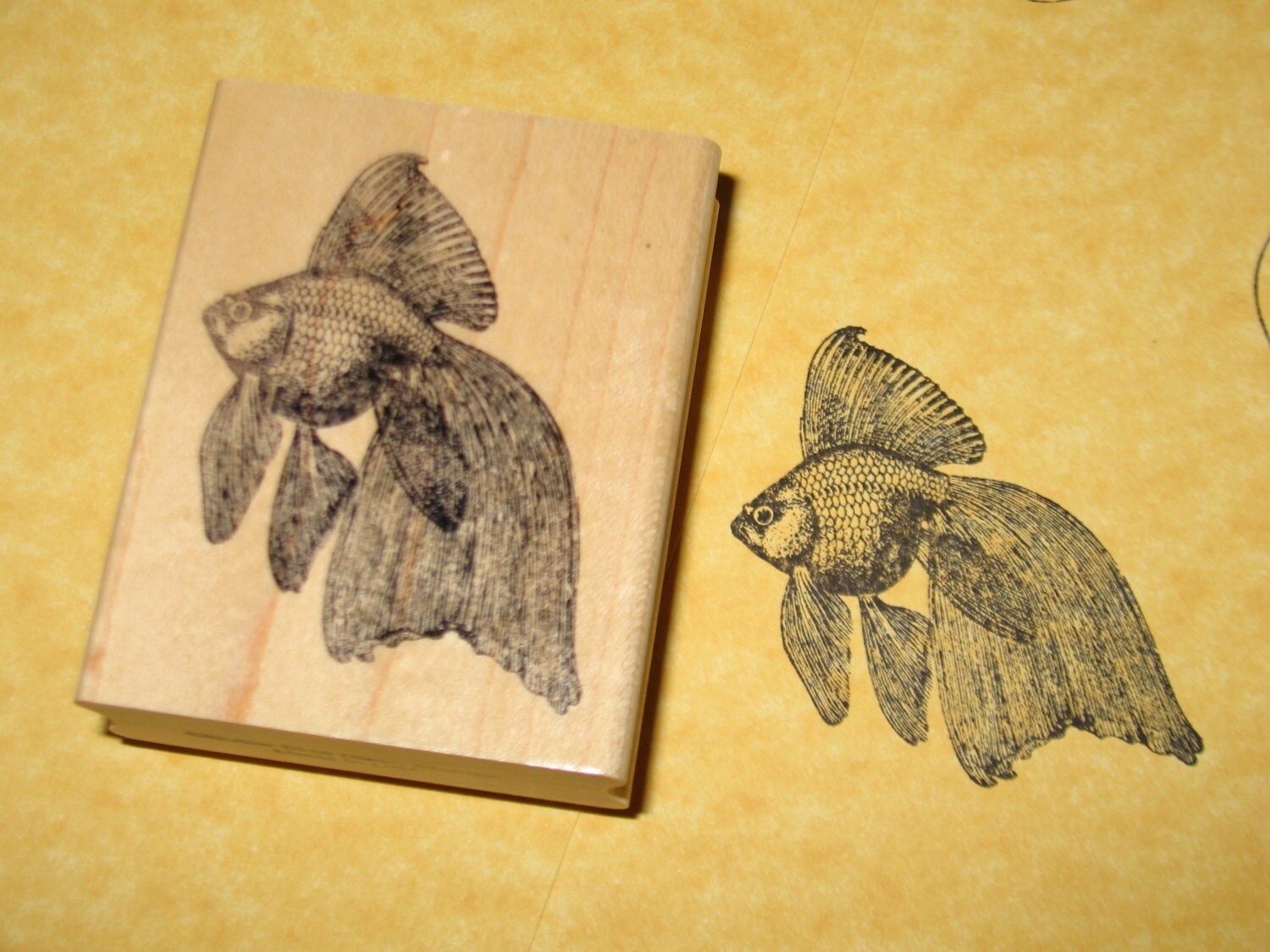 Japanese Fantail Goldfish Rubber Stamp | Etsy