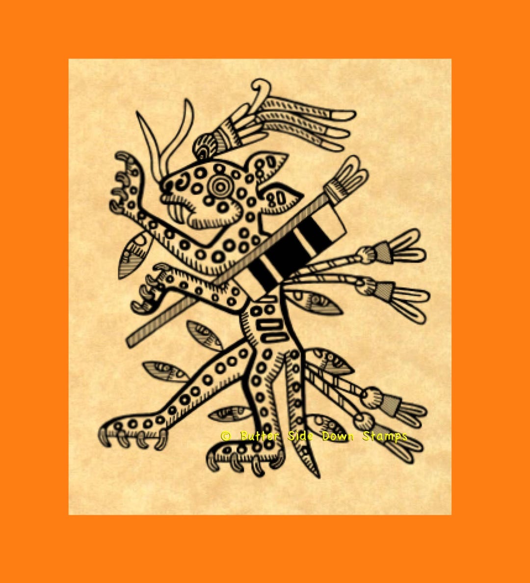 Aztec Jaguar Rubber Stamp - Etsy