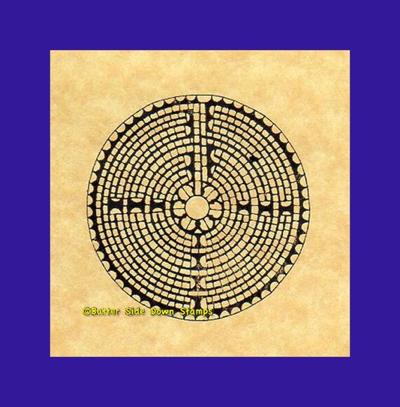 Chartres Cathedral Labyrinth Rubber Stamp | Etsy