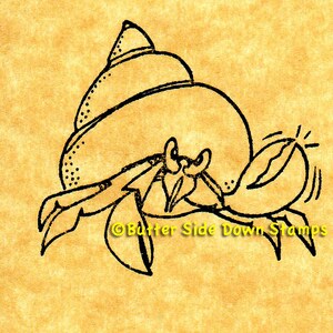 Angry Hermit Crab Rubber Stamp - Etsy