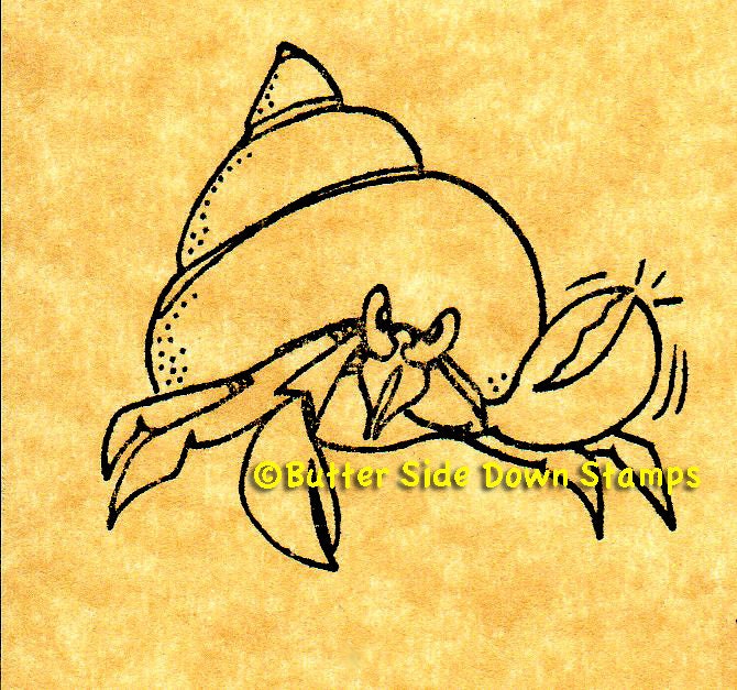 Angry Hermit Crab Rubber Stamp | Etsy