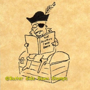 Pirate Cook Scurvy Cookbook Rubber Stamp - Etsy