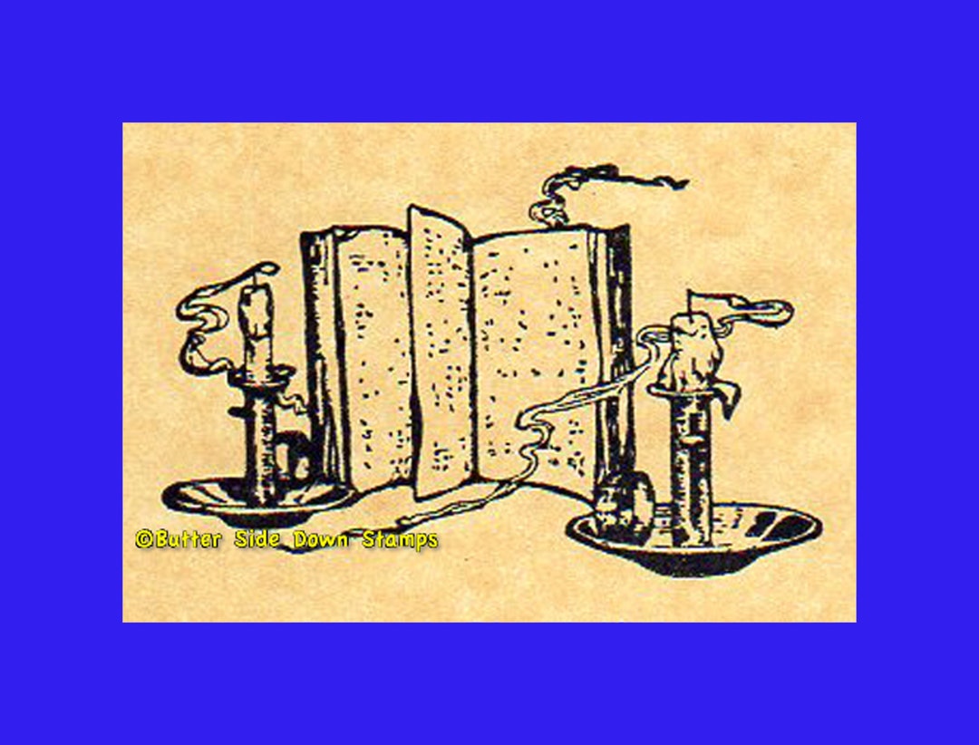 Magic Book Rubber Stamp - Etsy