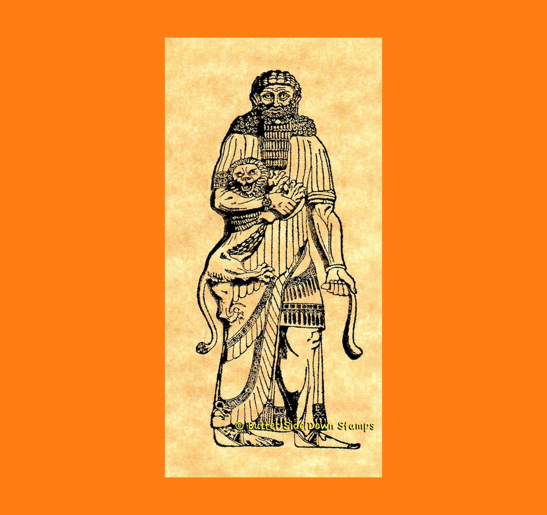 Gilgamesh Mesopotamian Hero Mythology Rubber Stamp - Etsy