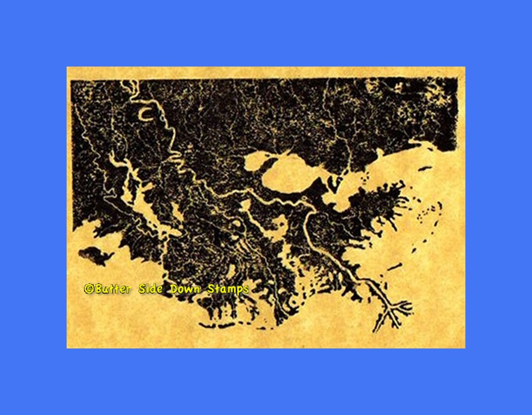 Mississippi River Delta Rubber Stamp - Etsy