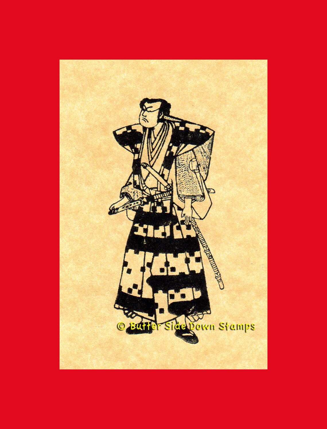 Samurai Warrior Rubber Stamp - Etsy