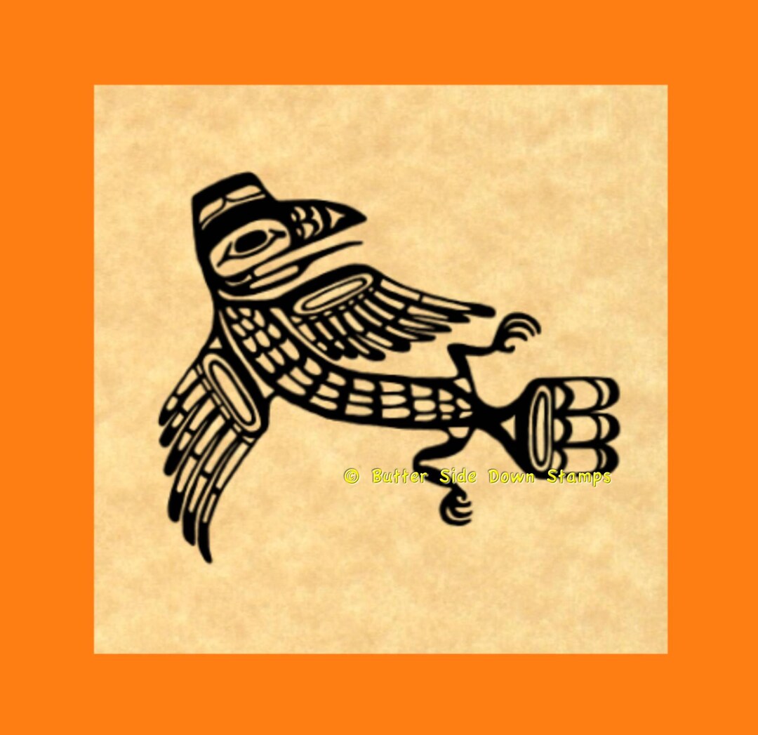 Pacific Northwest Raven Rubber Stamp - Etsy