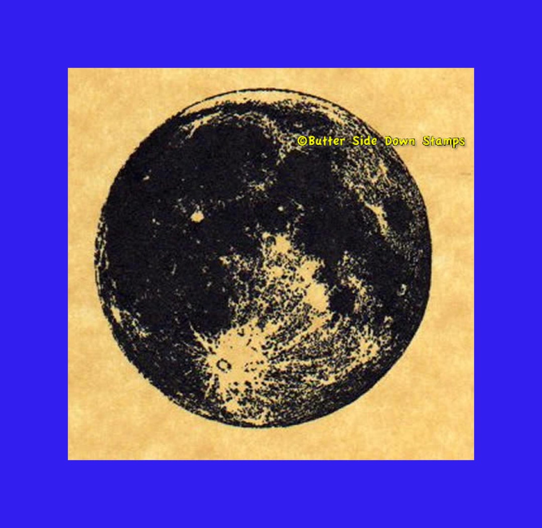 Full Moon Rubber Stamp - Etsy