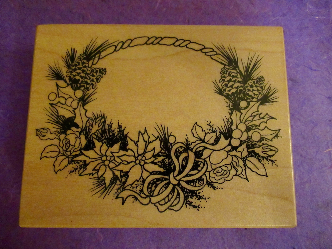 Vintage PSX Christmas Wreath Rubber Stamp K-386 New and Unused - Etsy