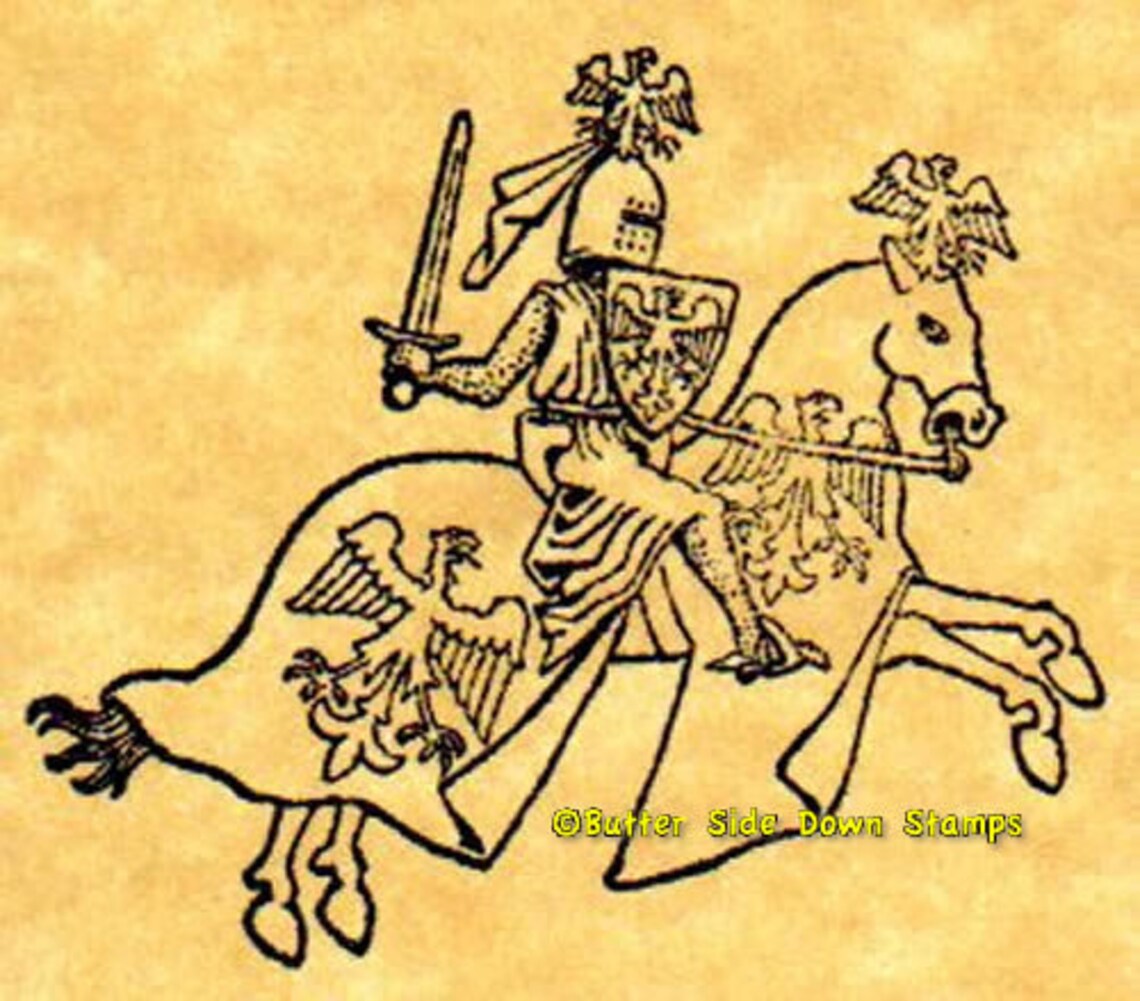 Medieval Knight Rubber Stamp | Etsy