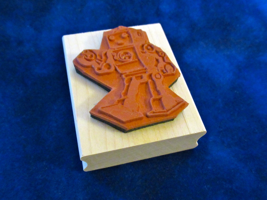 Toy Robot Rubber Stamp - Etsy