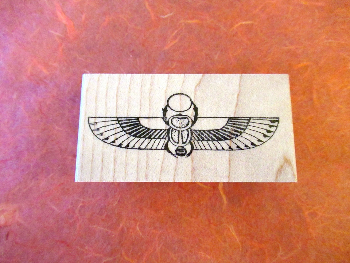 Ancient Egyptian Winged Scarab Rubber Stamp - Etsy