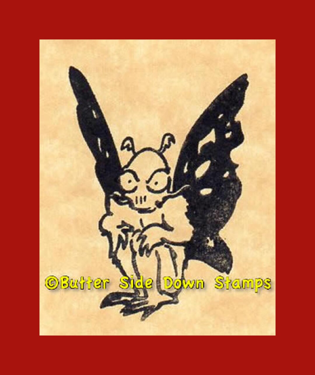 Sitting Mothman Paranormal Cryptid Rubber Stamp - Etsy Denmark