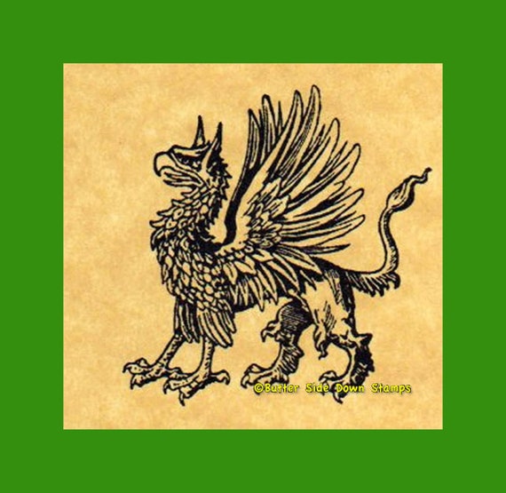 Gryphon griffin Rubber Stamp - Etsy