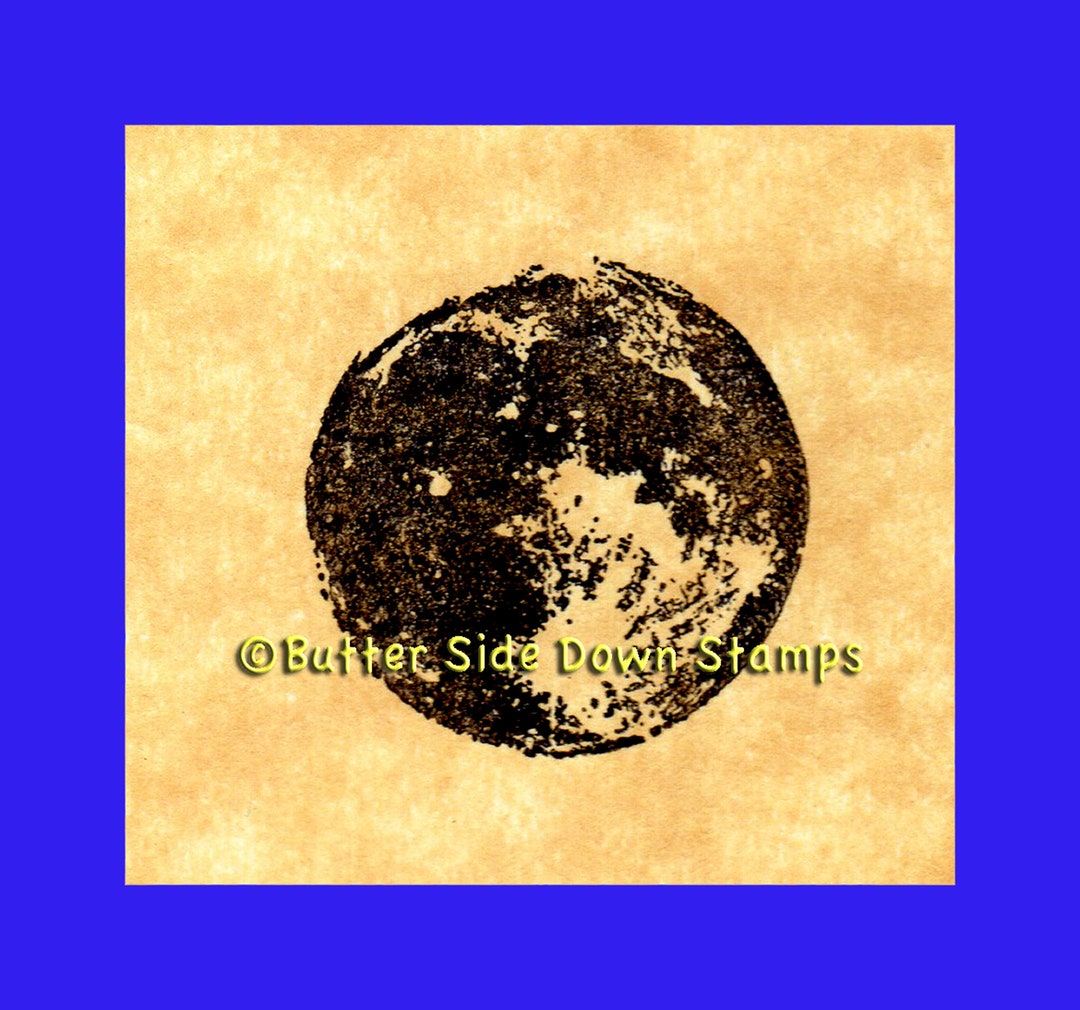 Mini Full Moon Rubber Stamp - Etsy