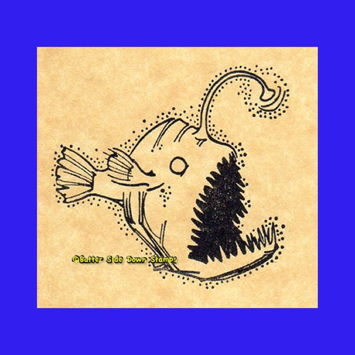 Angler Fish Rubber Stamp - Etsy