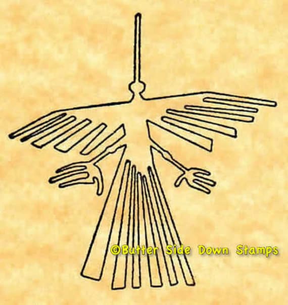 Peru Nazca Lines Condor Rubber Stamp | Etsy