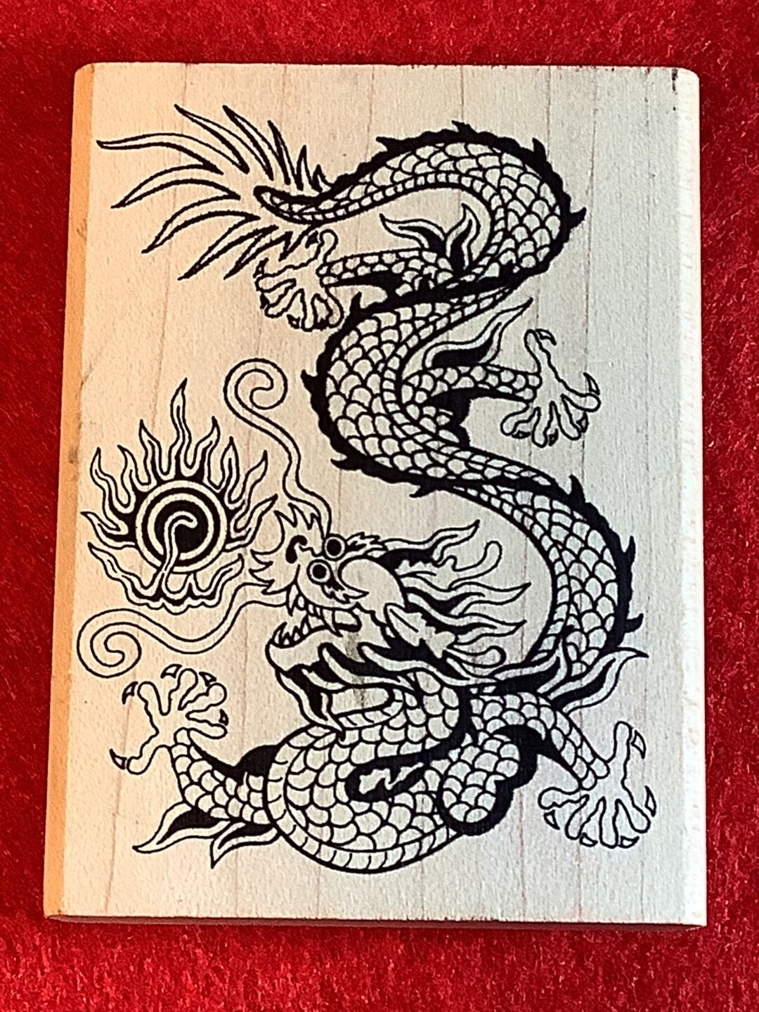 Vintage Chinese Dragon Rubber Stamp - Etsy