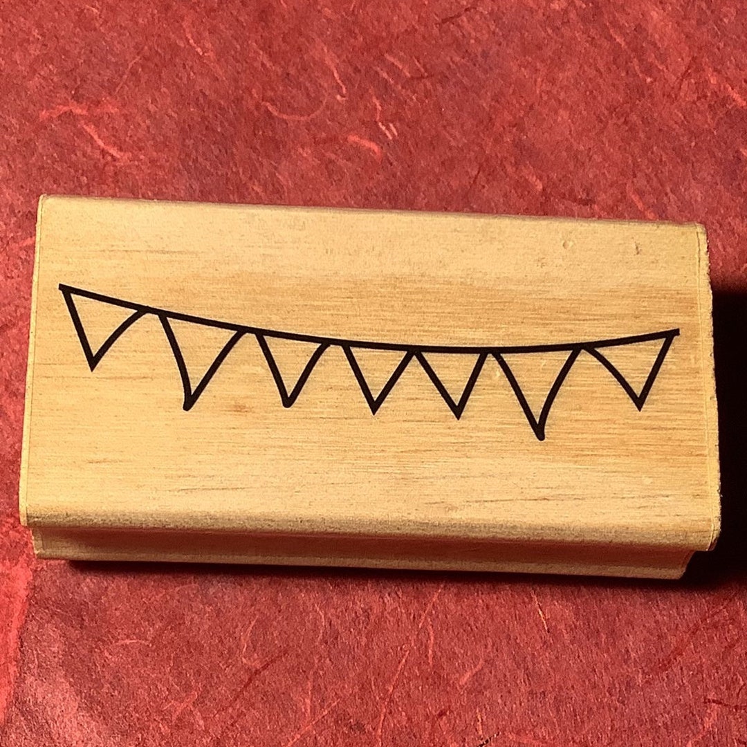 Fluttering Pennants Rubber Stamp - Etsy