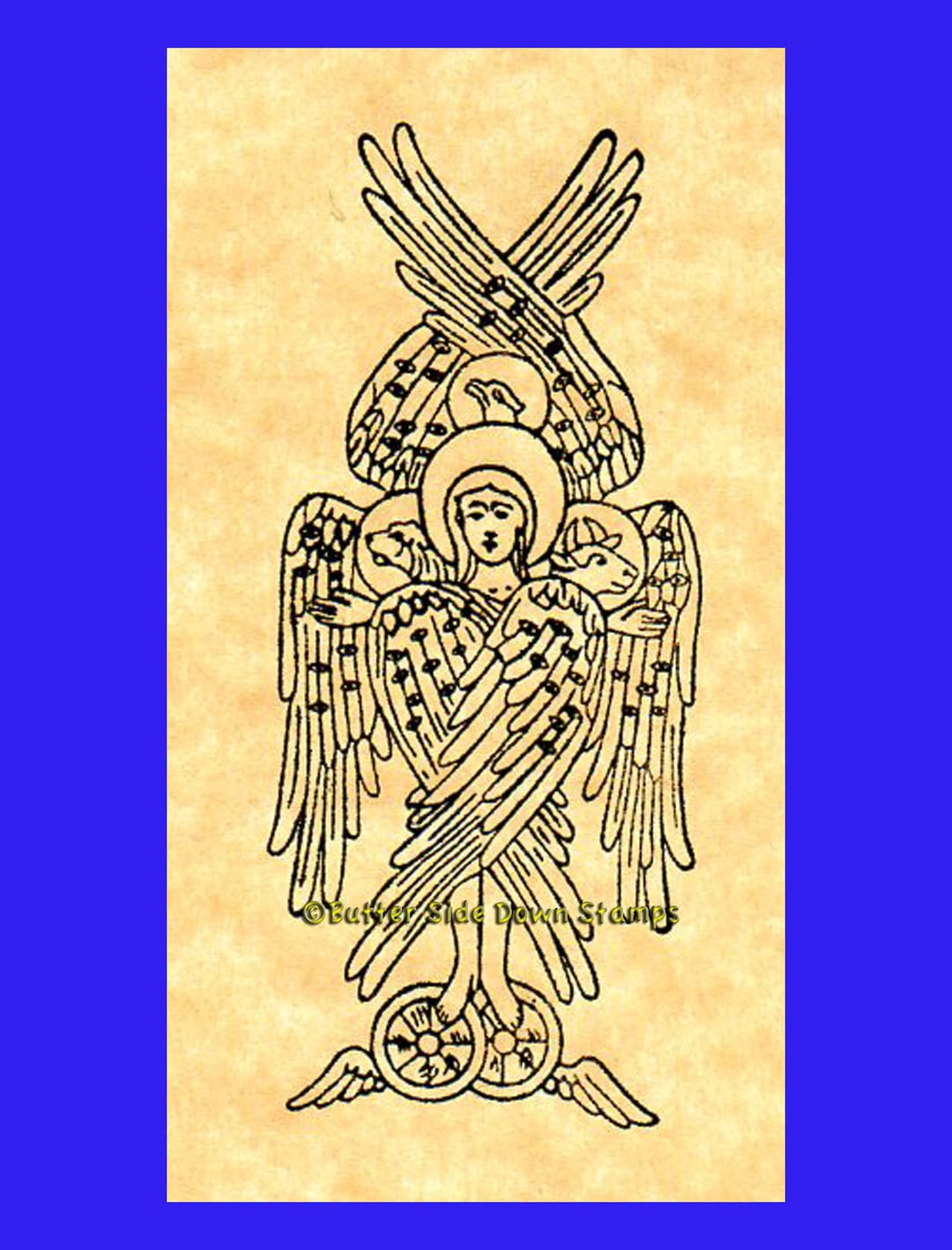 Tetramorph Angel Rubber Stamp - Etsy