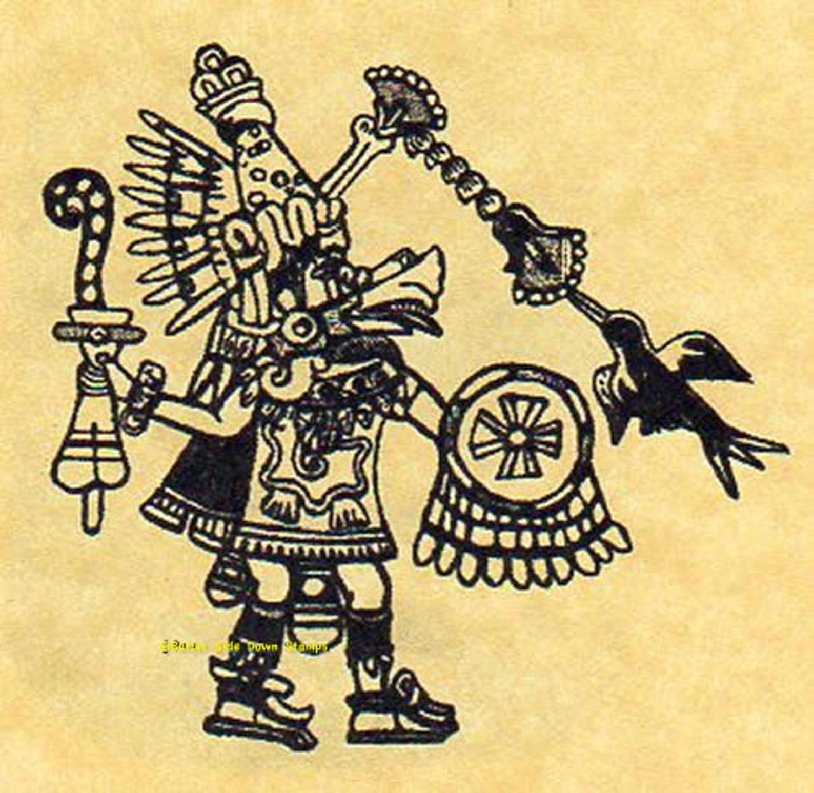 Aztec Quetzalcoatl Rubber Stamp - Etsy