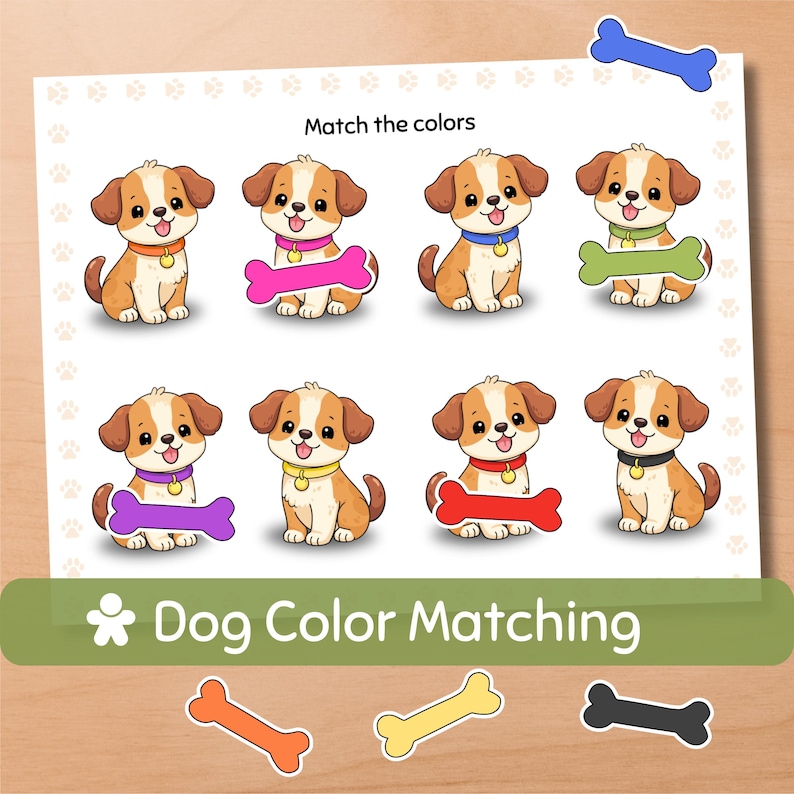 Matching Game Color Kid Printable Montessori Toddler Educational ...