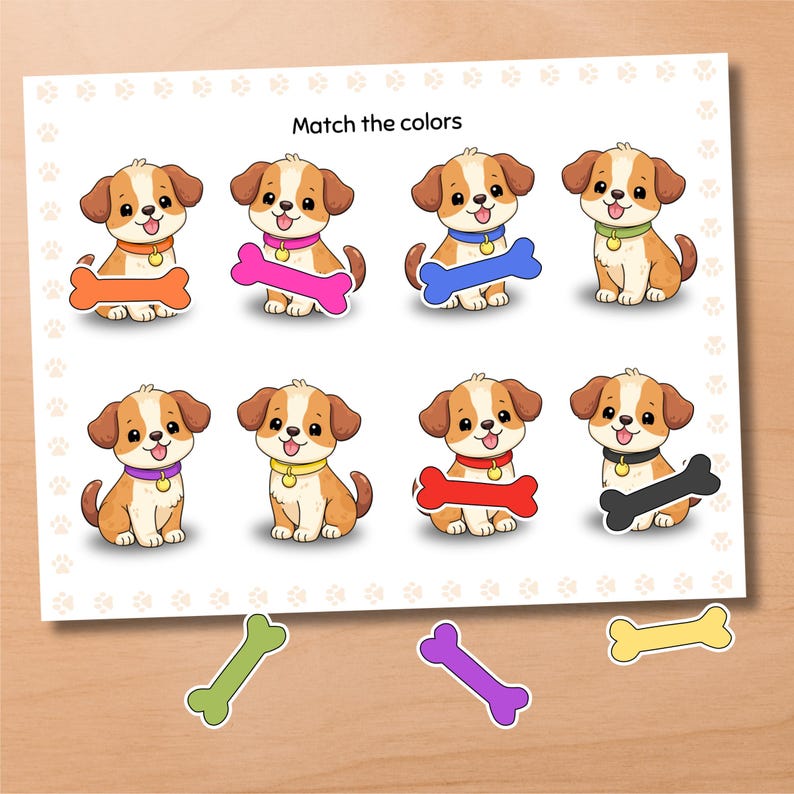 Matching Game Color Kid Printable Montessori Toddler Educational ...