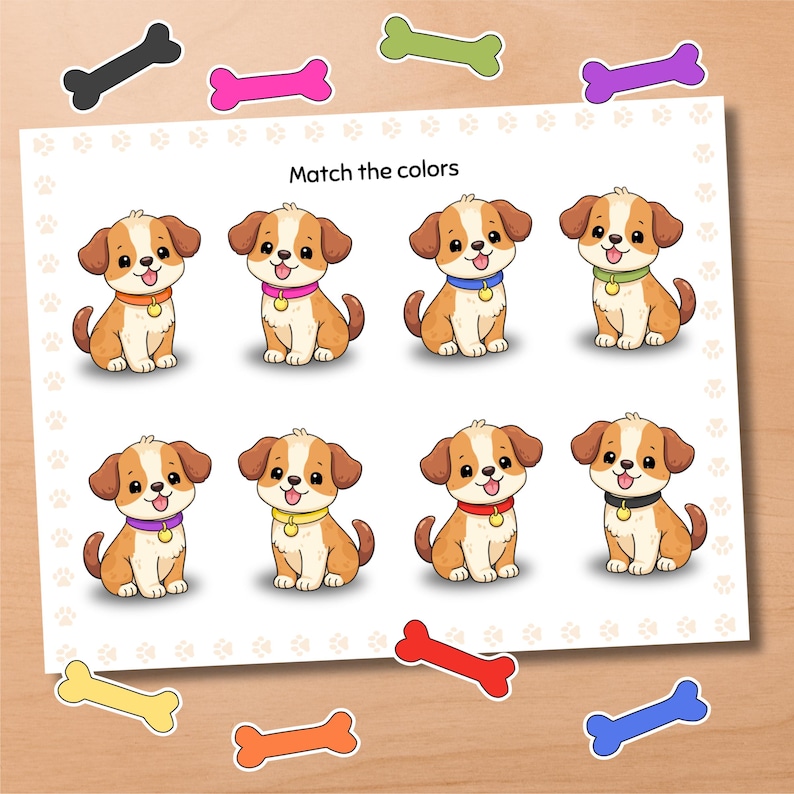 Matching Game Color Kid Printable Montessori Toddler Educational ...