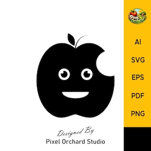 Smiling Apple Cute Fruit Clipart Back to School Design Teacher Sticker ...