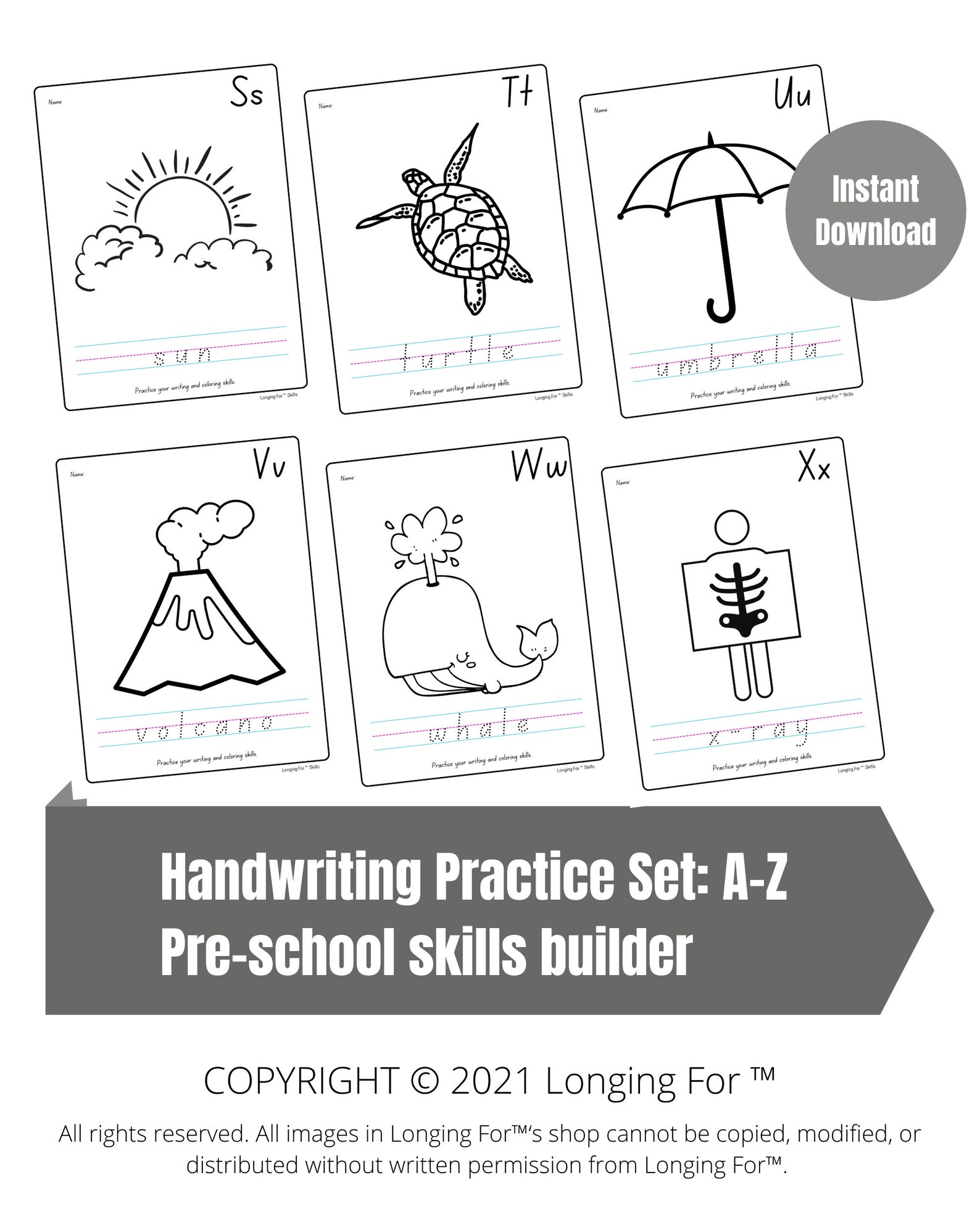 Printable Handwriting Practice Sheet for Kids, Pre-school Skills ...