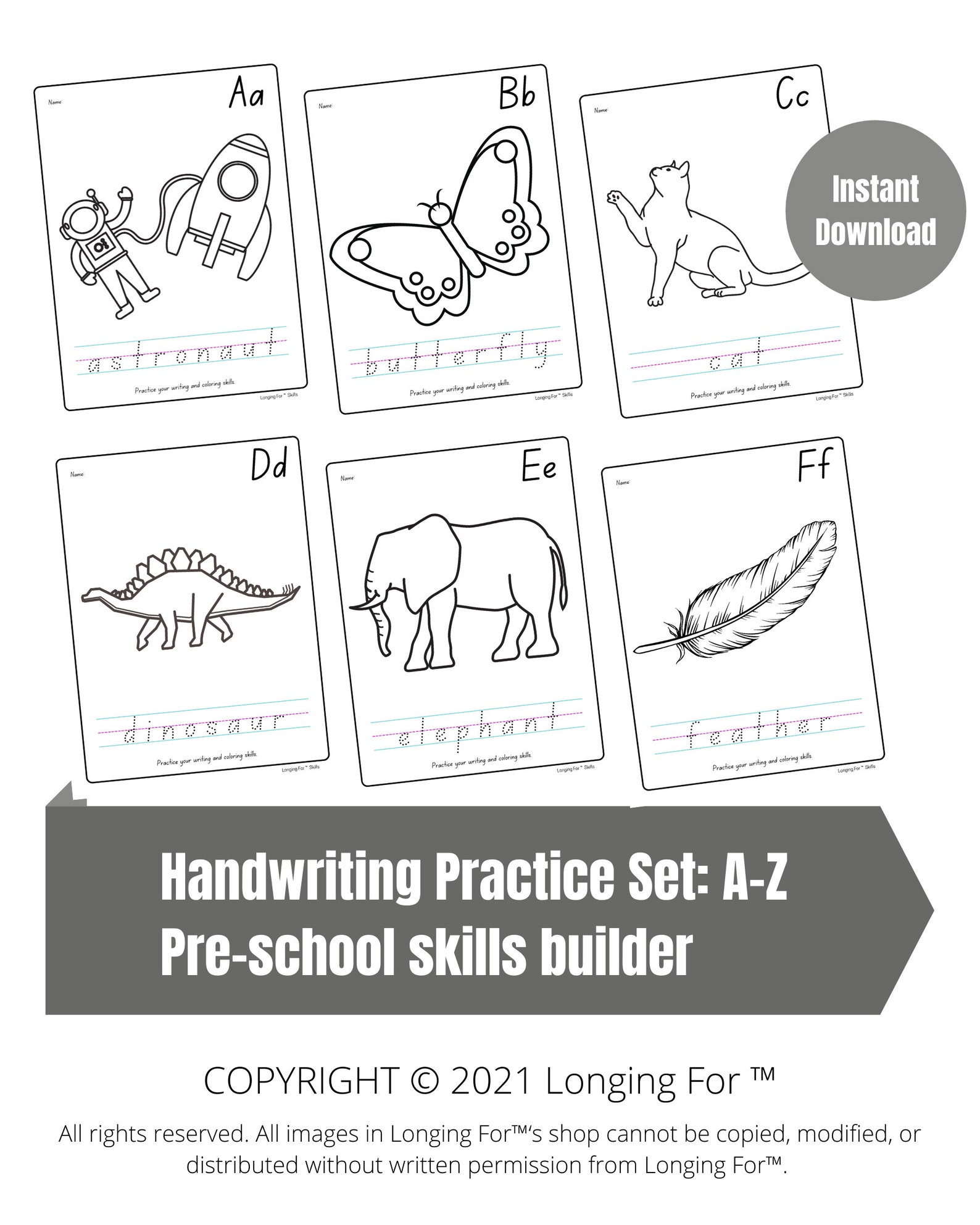Printable Handwriting Practice Sheet for Kids, Pre-school Skills ...