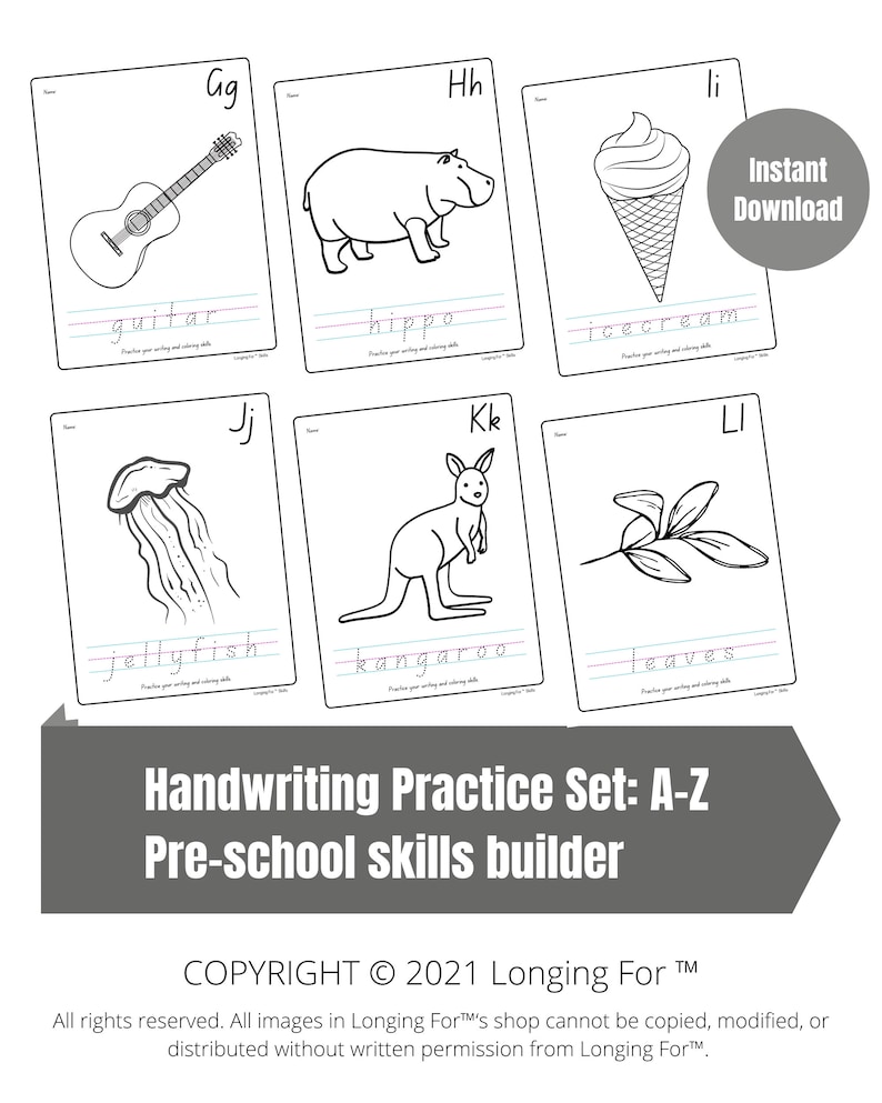Printable Handwriting Practice Sheet for Kids, Pre-school Skills ...