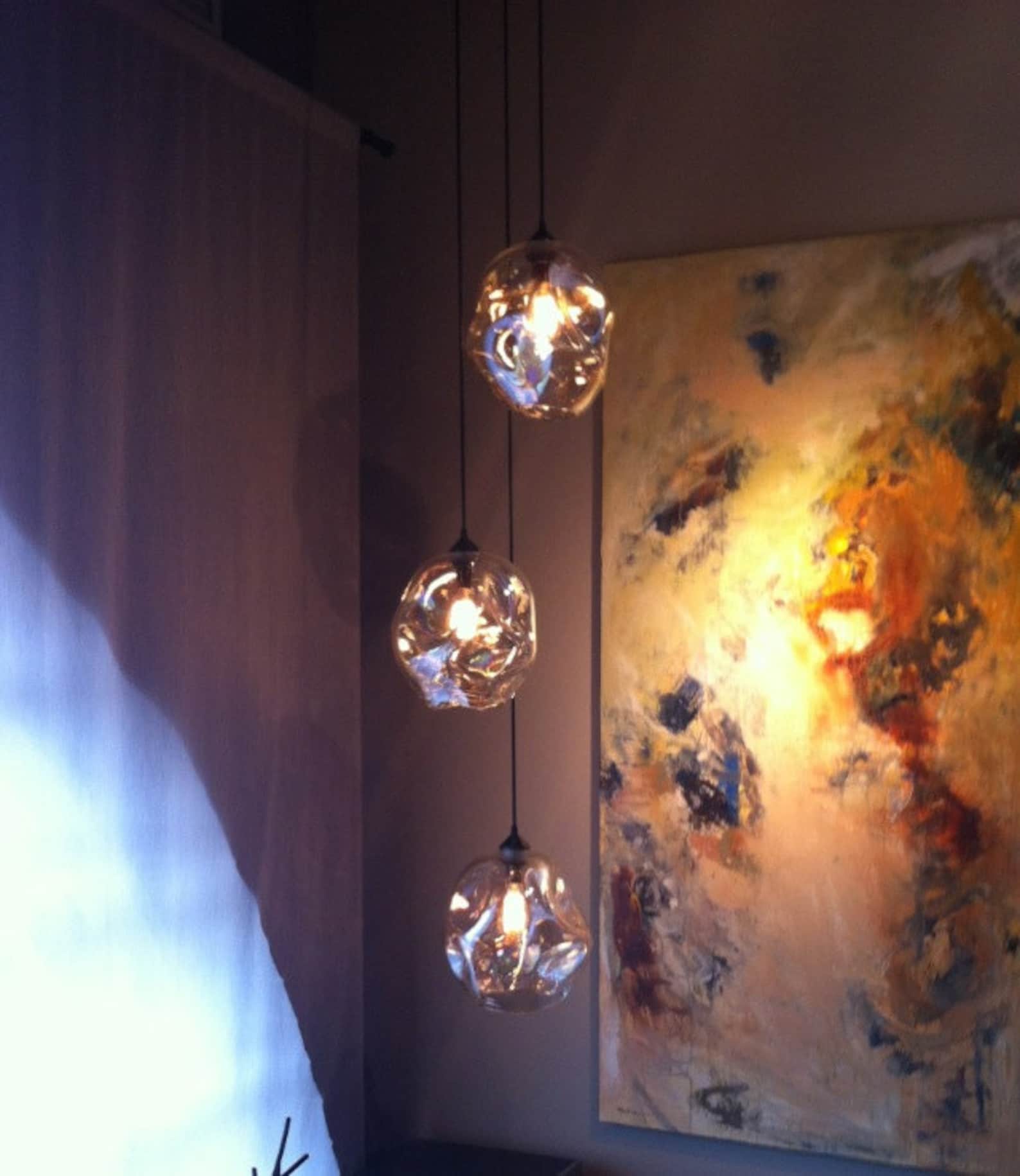 Blown Glass Pendant Light 6.5" / Blown Glass Lighting, Pendant Light ...