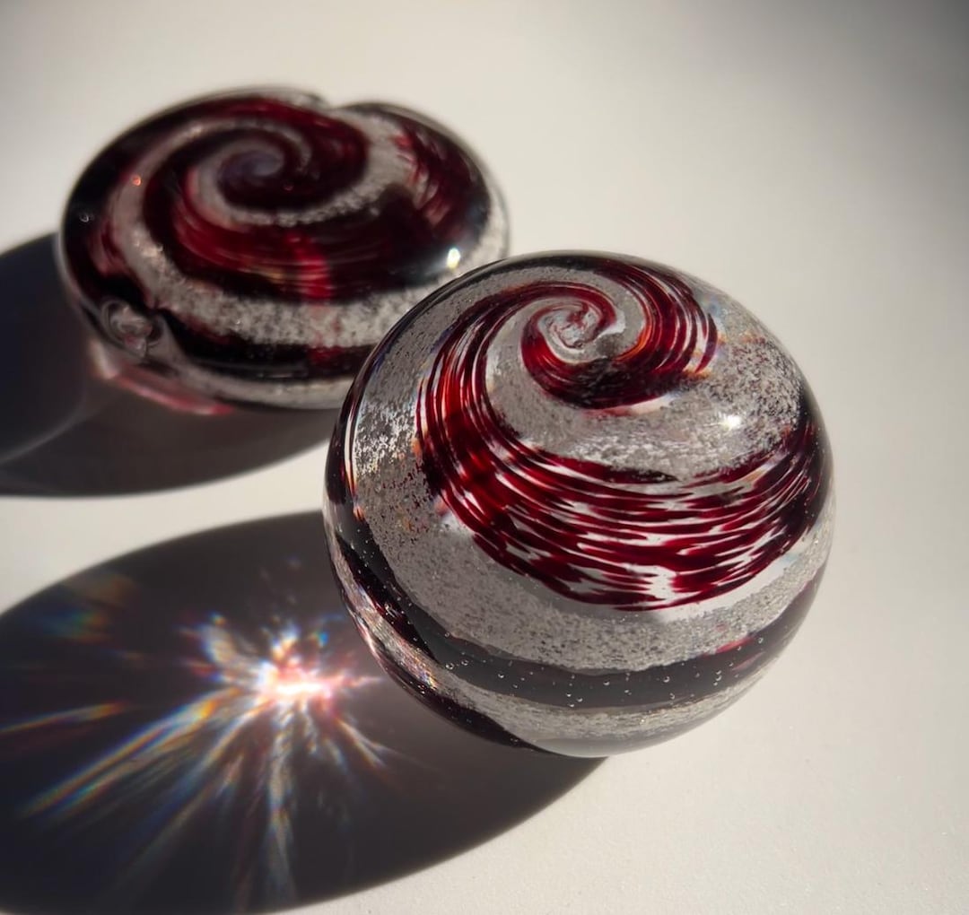 Heart and Orb Set Cremation Glass, 2 Total Pieces, Ashes in Glass ...