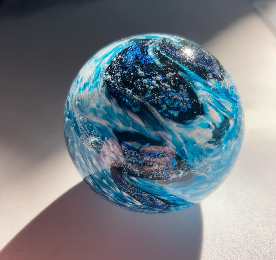 Blue Multicolor Memorial Ashes in Glass, Memorial Glass, Memorial Glass ...