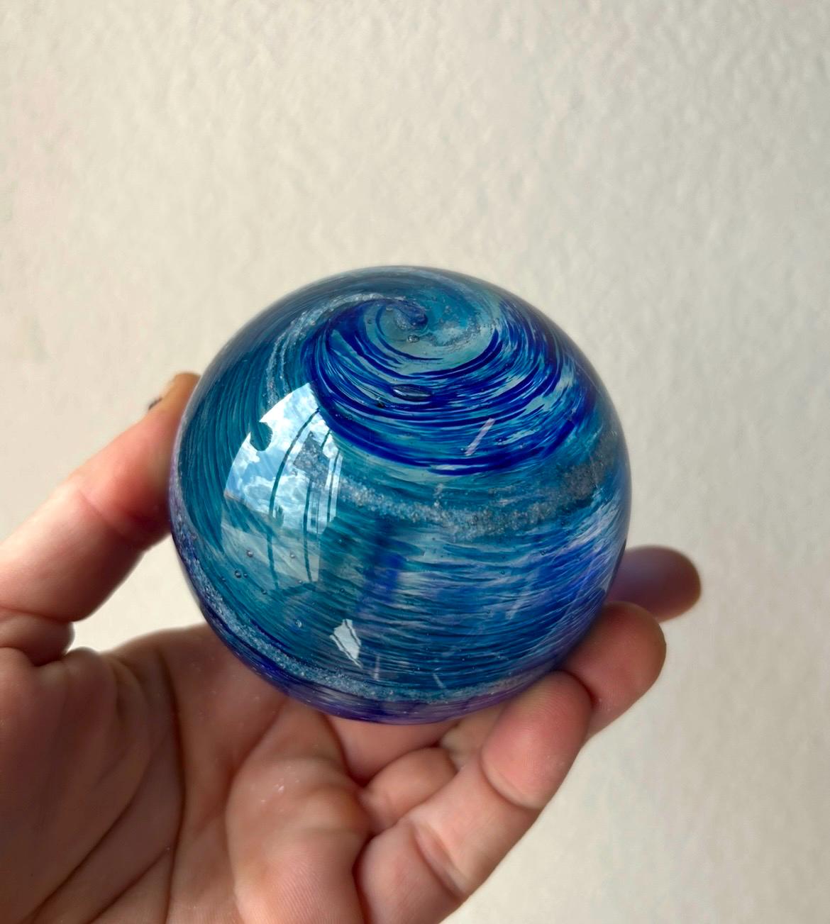 Ash in Glass Two Tone Solid Keepsake, Solid Color Glass Paperweight ...