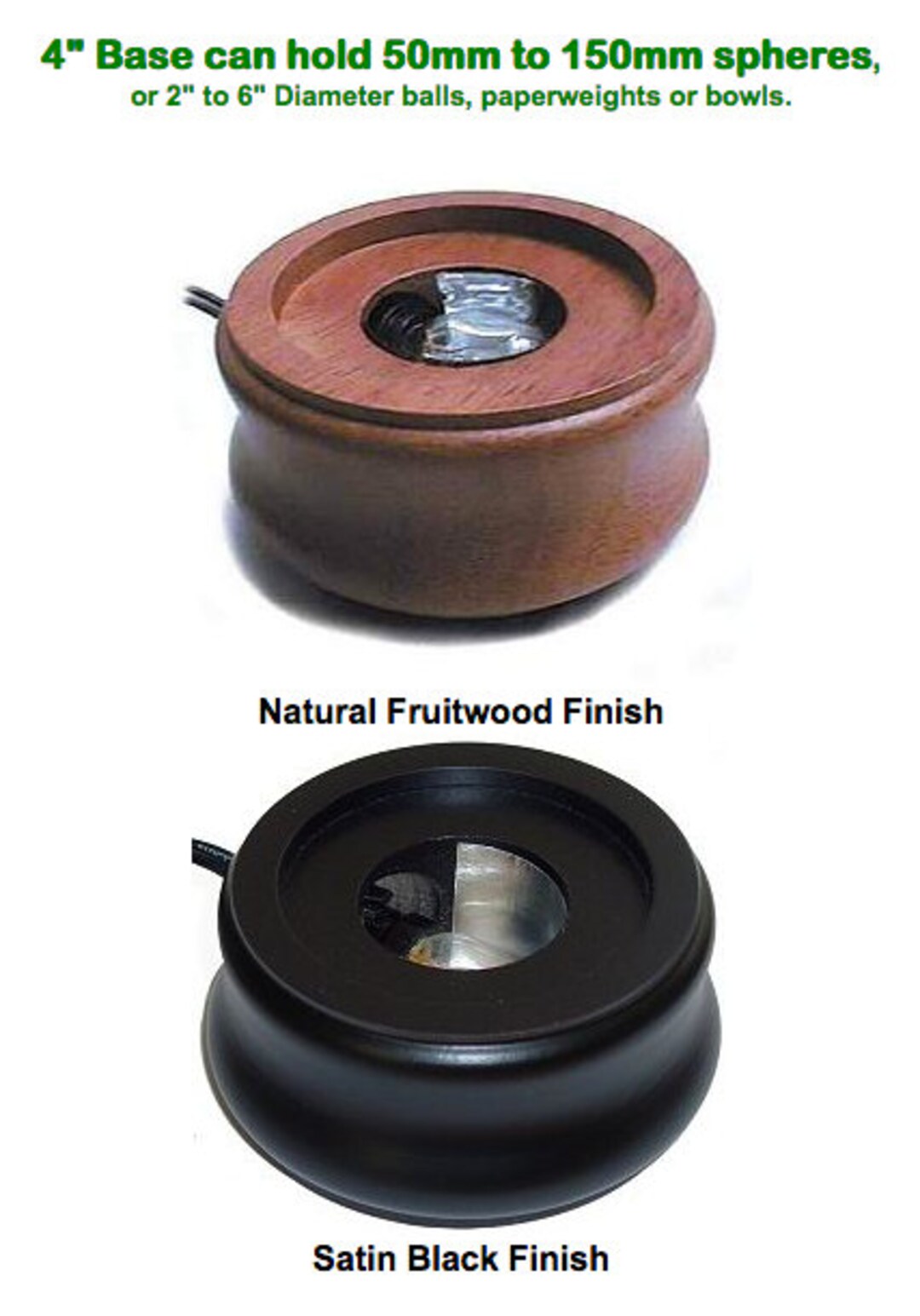 Round Wood Memorial Glass Display / Base for Memorial Glass / Lighting ...